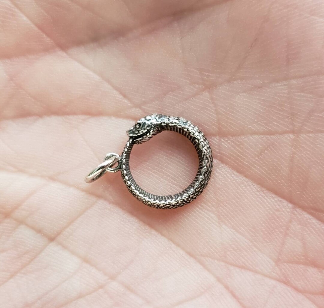 Small Sterling Silver Ouroboros Charm,ouroboros Pendant,snake Pendant ...