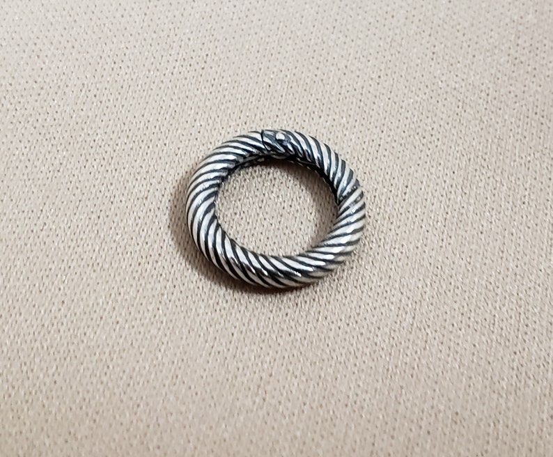 14.5mm Sterling Silver Hinged Twisted Round Clasp Charm - Etsy