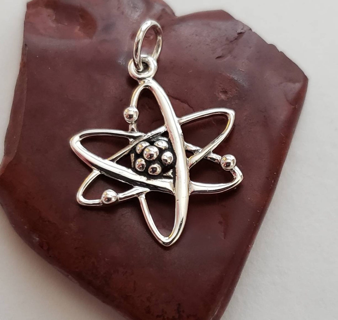 Sterling Silver Atom Charm, Atom Charm, Subatomic Particles, Chemical ...