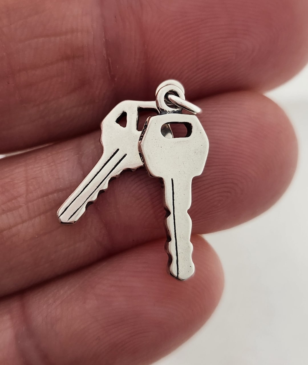 Mini Sterling Silver Set of Keys Charm,tiny Silver Keys, Miniature ...