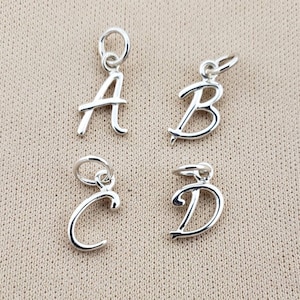 Small Sterling Silver Initials Charms,personalized Jewelry,sterling ...