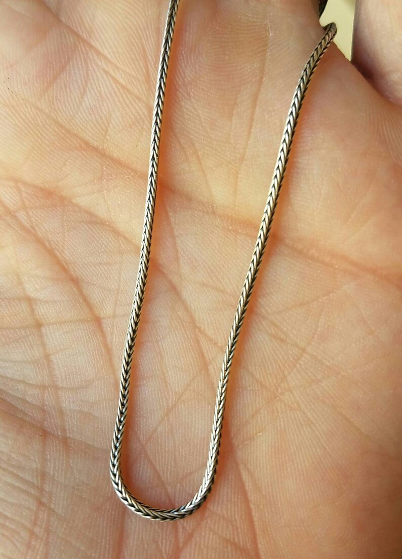 18 1.25mm Oxidized Sterling Silver Round Foxtail - Etsy