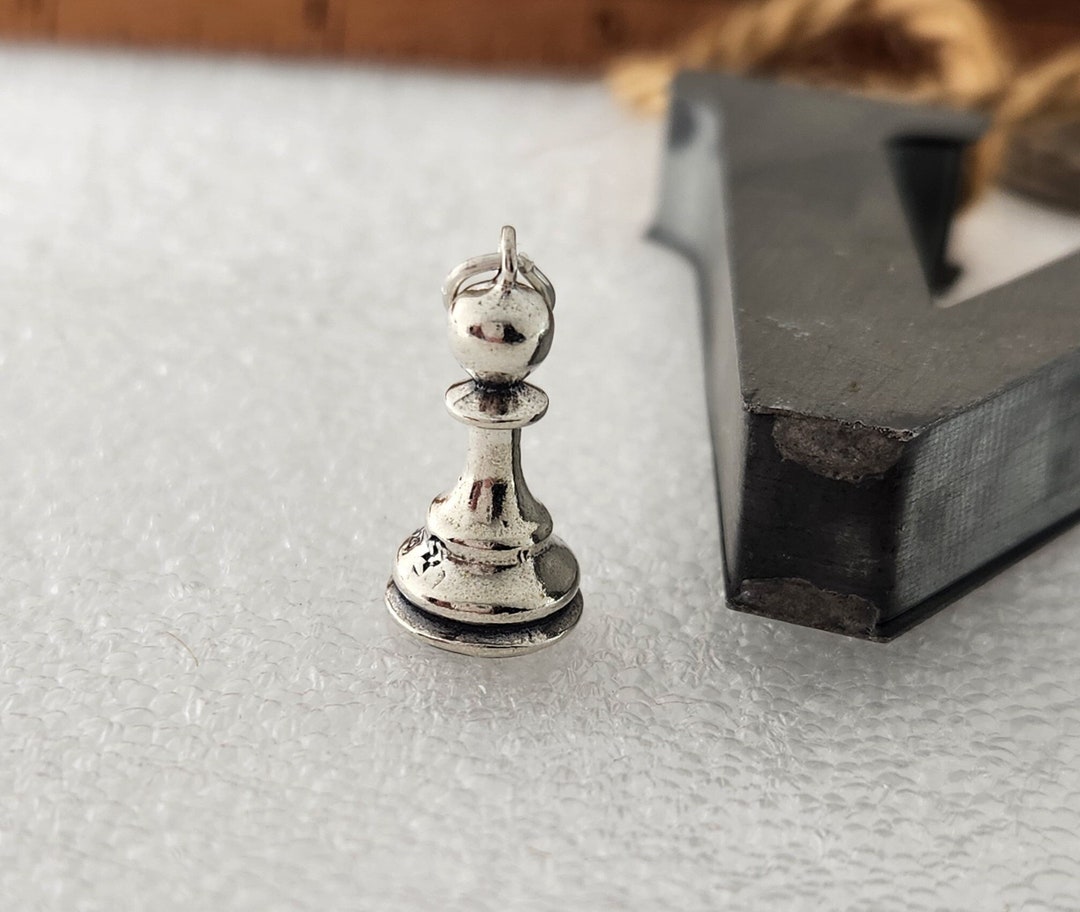 Sterling Silver Pawn Chess Piece Charm, Silver Chess Piece Charm, Chess ...