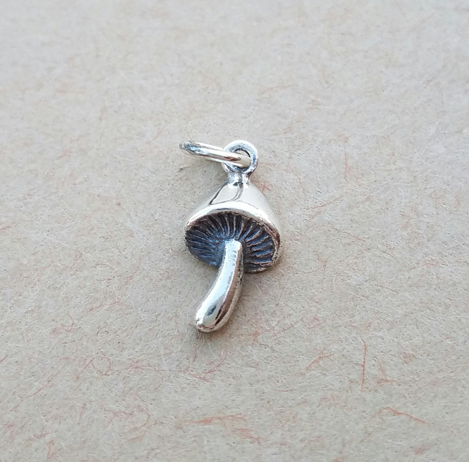 Tiny, Sterling Silver Mushroom Charm, Shroom Charm, Sterling Silver ...