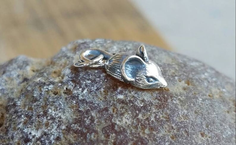 Small Sterling Silver Mouse Charm Little Mouse Charm Animal | Etsy