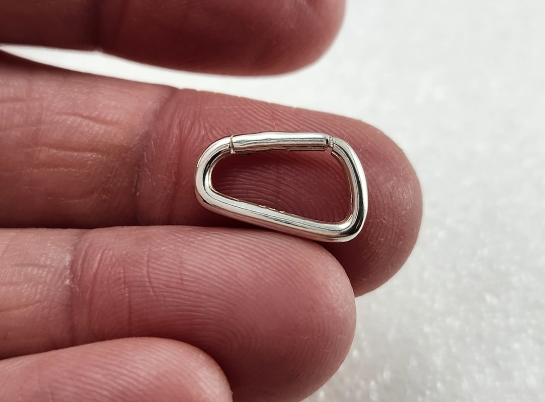 Miniature Sterling Silver Carabiner, Mini Clasp Link for Jewelry,silver ...