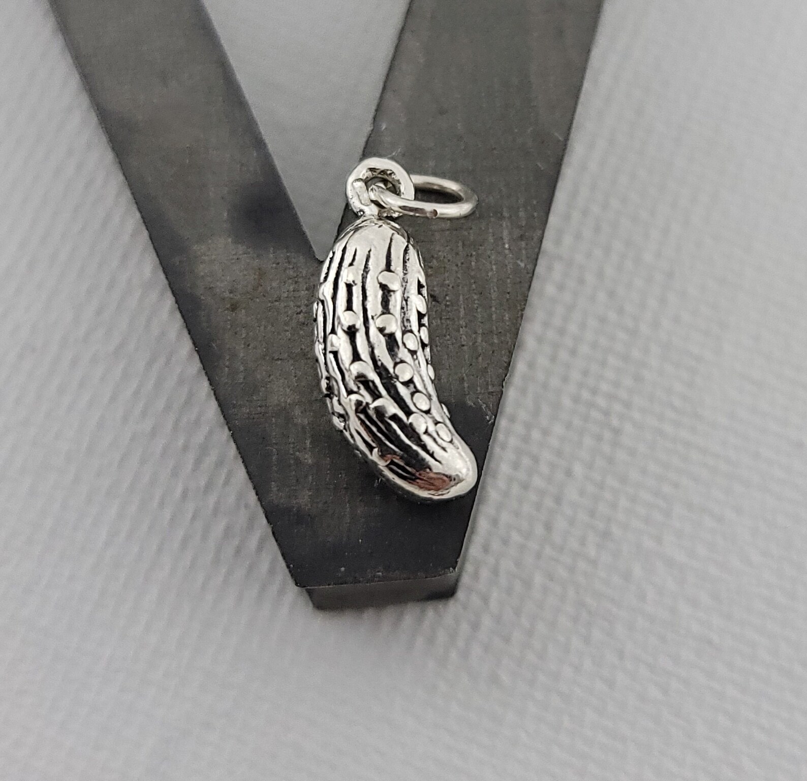 Sterling Silver Dill Pickle Charm Silver 3D Pickle Charm - Etsy