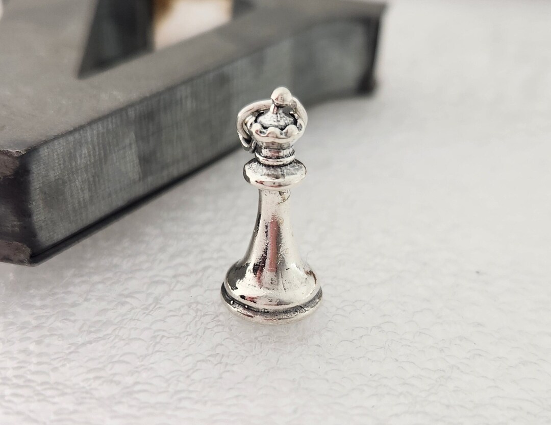Sterling Silver Queen Chess Piece Charm, Silver Chess Piece Charm ...