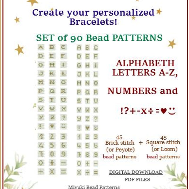 Alphabet Bead Loom Patterns - Etsy