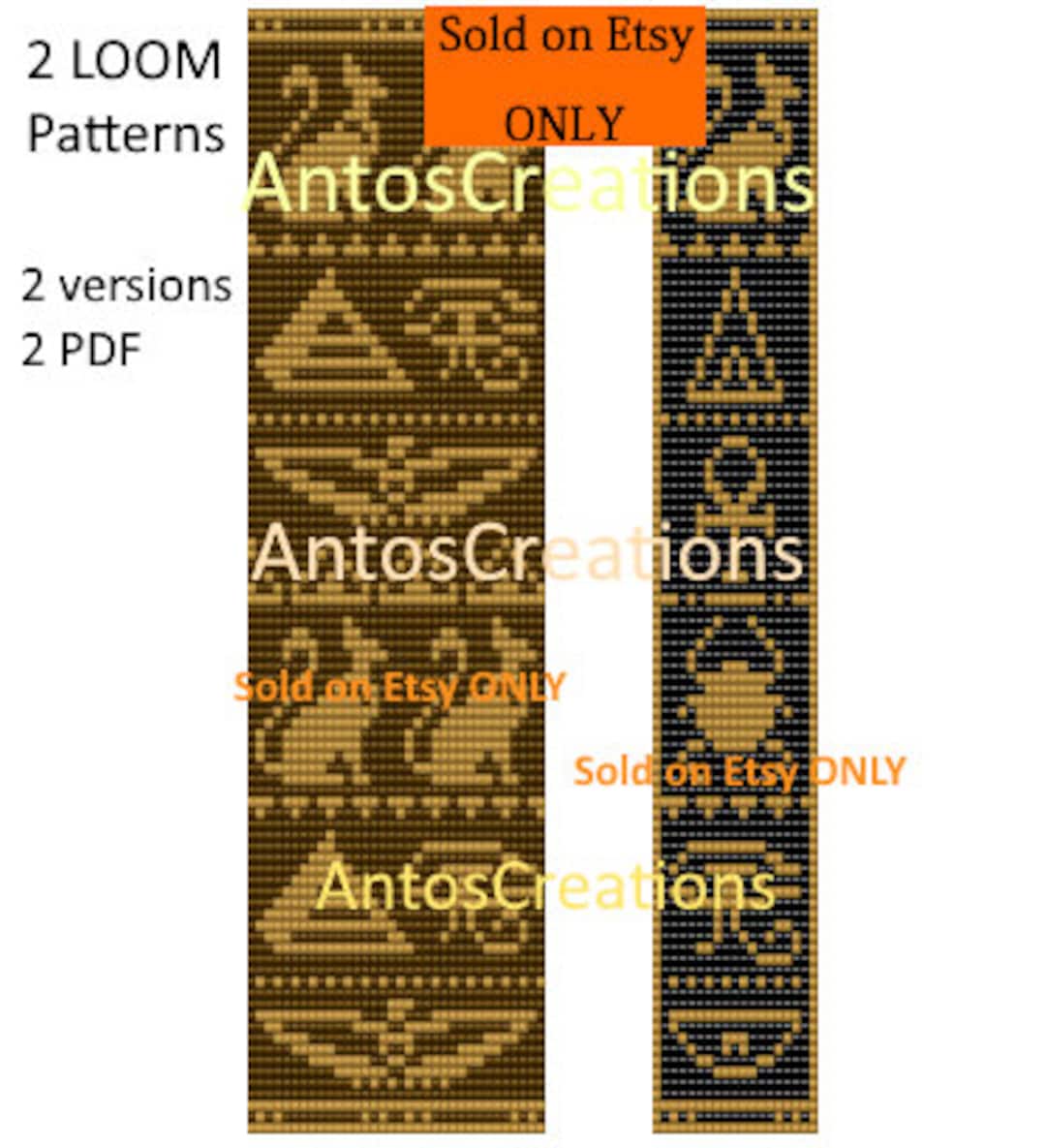 Egypt,2 LOOM Patterns,beading PATTERNS With Egyptian Symbols,large and ...