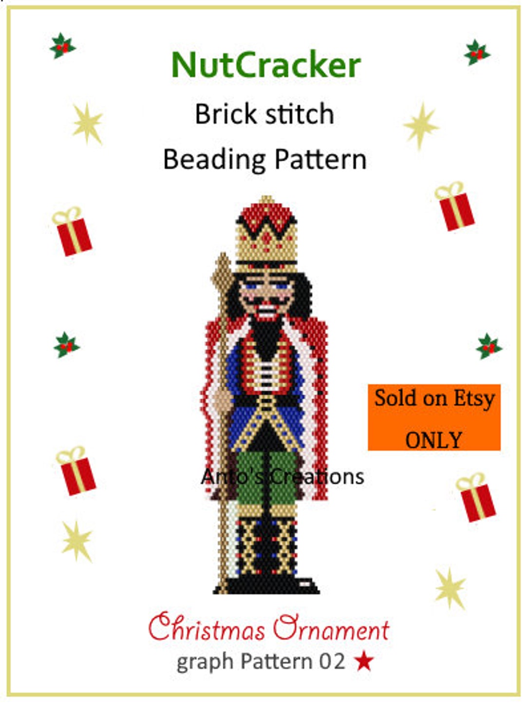 Big Nutcracker 02,beading Pattern,brick Stitch Pattern,bead Christmas ...