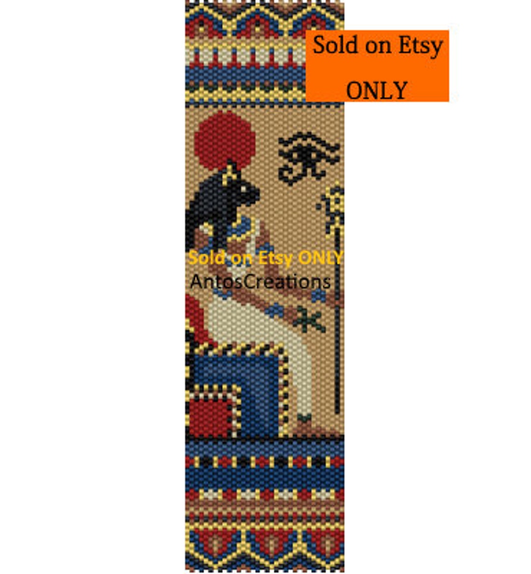Egyptian Goddess, Bastet Cat, Egypt,bead PEYOTE Pattern, Beading ...