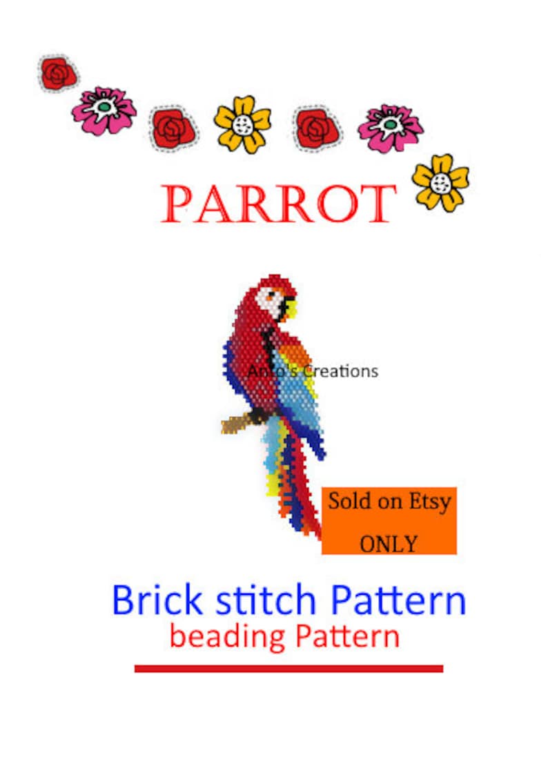 Parrot Brick Stitch Patternbeading Patternbead | Etsy