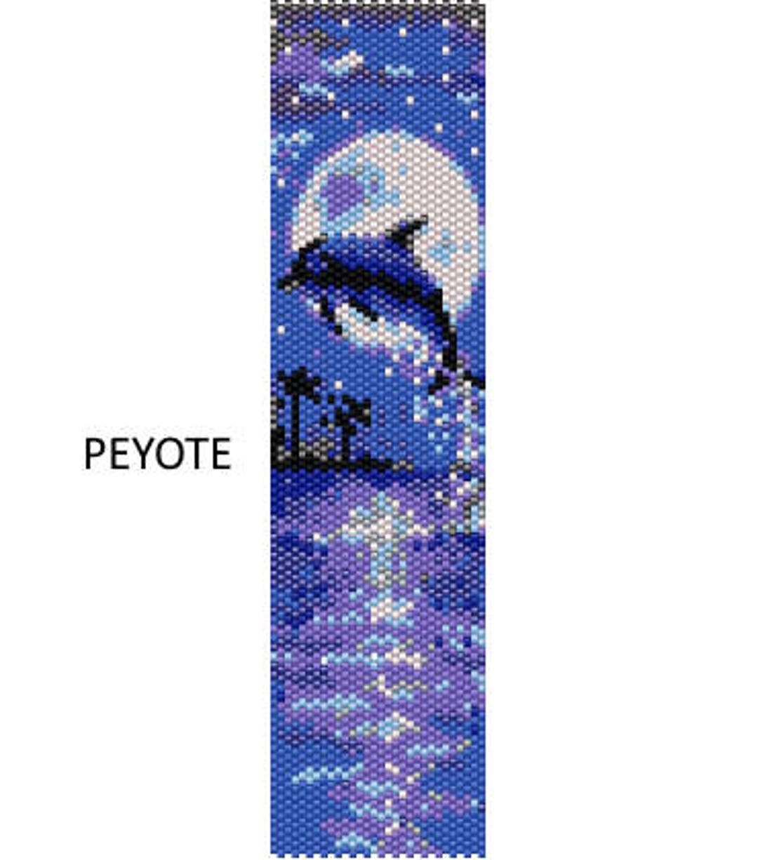 Dolphin Ocean Bracelet Pattern - Moonlight Starry Night Sea Nautical ...