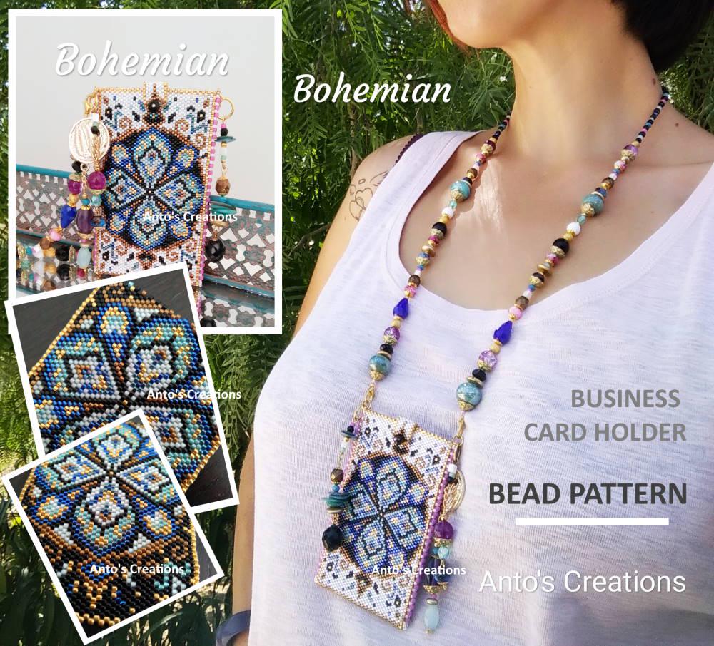 DIY Bohemian Business Card Holder,beading Peyote Pattern(odd Count ...