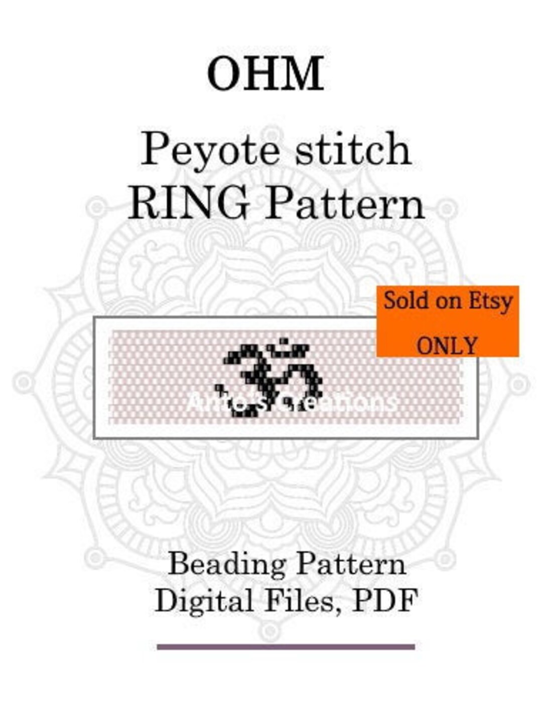 OHM Symbol Ring Pattern,beading Pattern,peyote Stitch,even Count ...