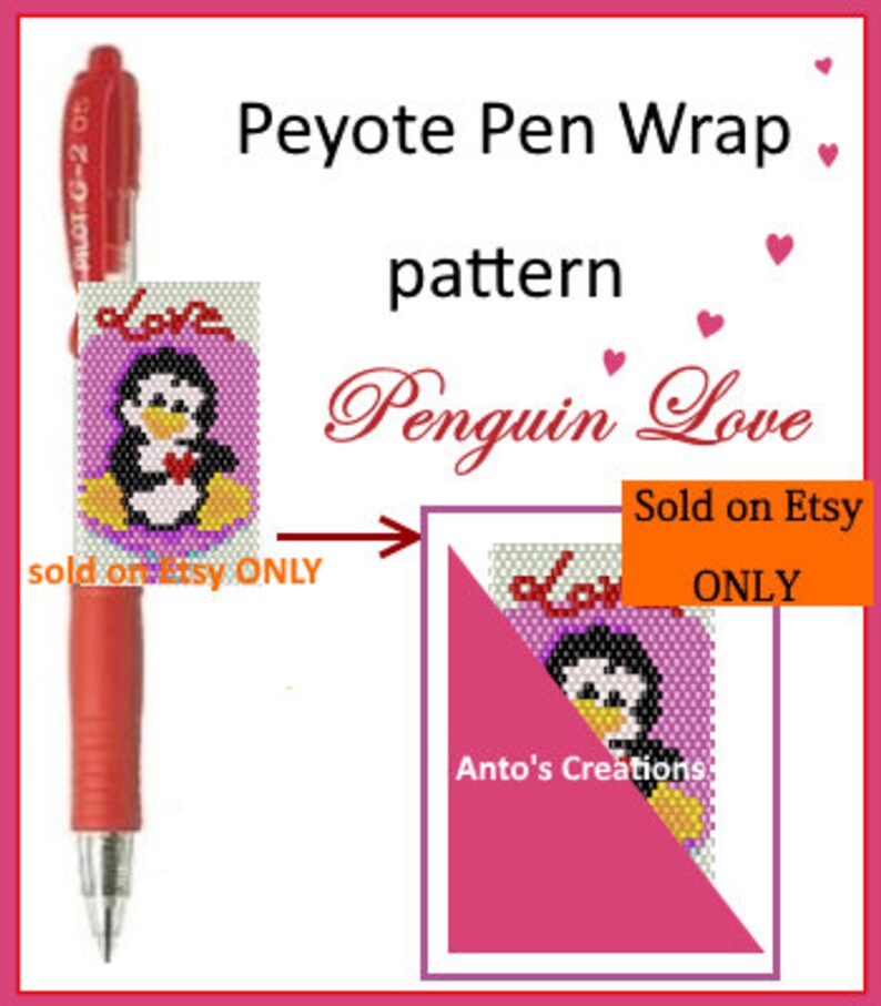 Penguin Lovebeading PEYOTE Pen Wrap/pen Cover Pattern for G2 - Etsy