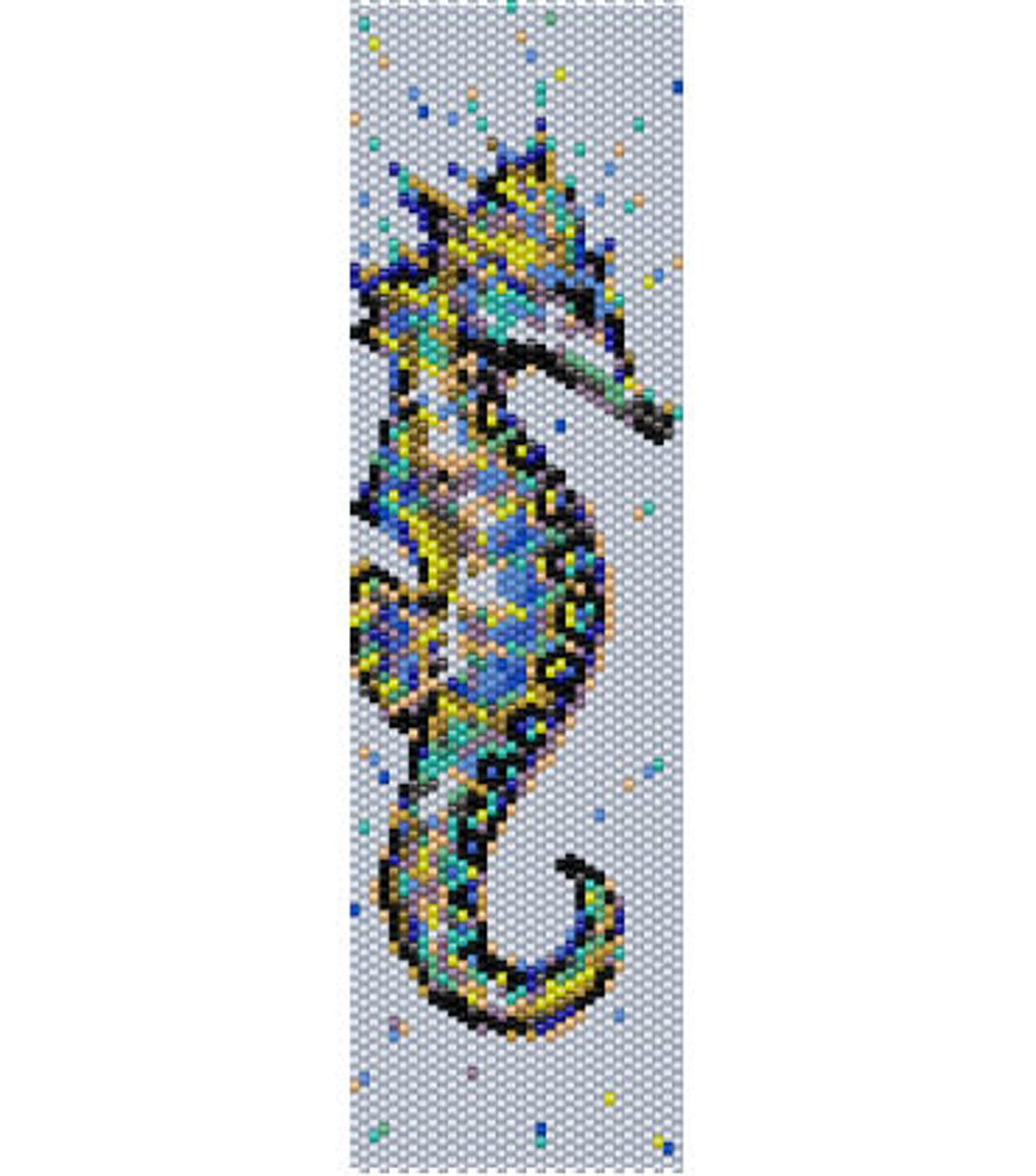 Bright Colors Seahorse, Bead Peyote Pattern, Beading Pattern, (even ...