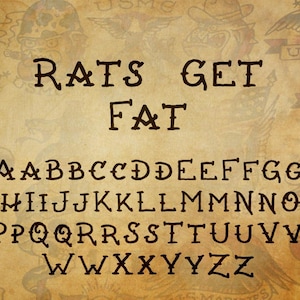 Rats Get Fat Traditional Tattoo Script Font Alphabet - Etsy