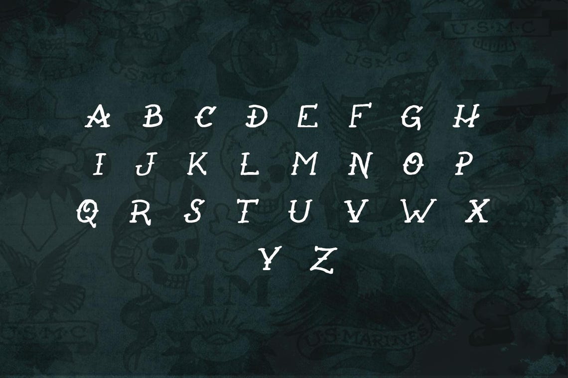 Rats Get Fat Traditional Tattoo Script Font Alphabet - Etsy