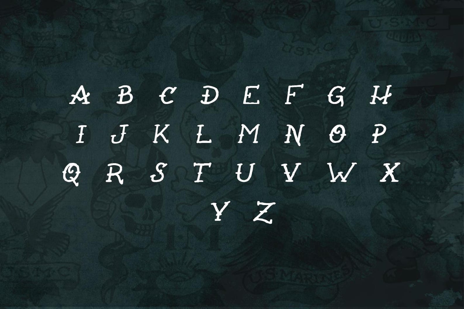 Rats Get Fat Traditional Tattoo Script Font Alphabet - Etsy