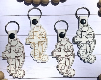 Crochet Cross Keychain - Etsy