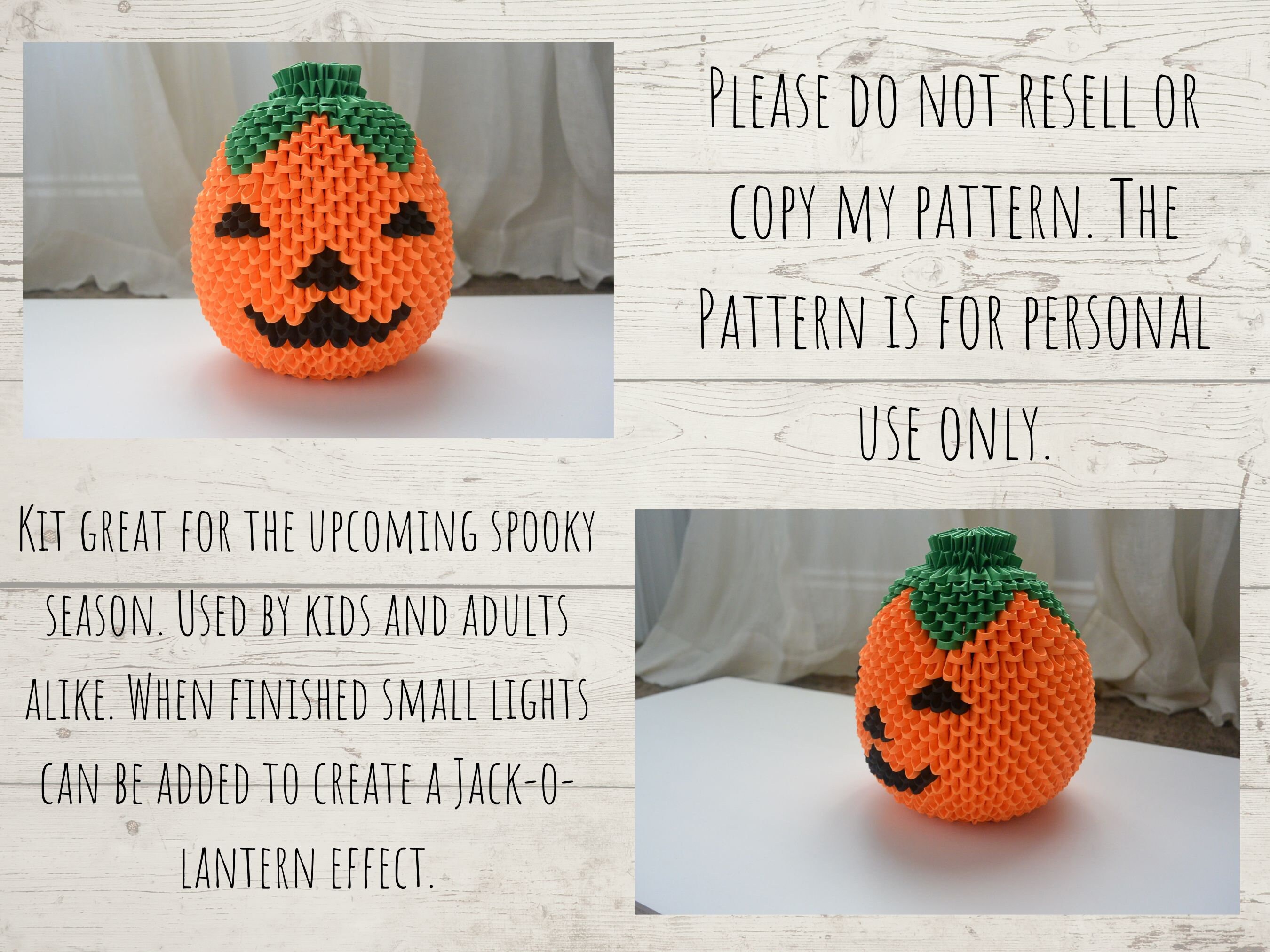 3D Origami Kit, Craft Kit, Fall Activity Kit, 3D Origami Activity, 3D ...