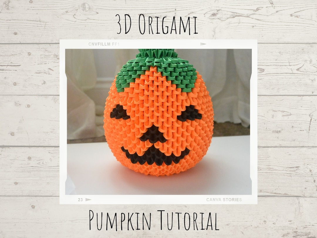 3D Origami Tutorial, Halloween Craft Tutorial, 3D Origami Pumpkin ...