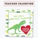 Printable Dinosaur Valentine for Teacher Dinomite Valentine Triffic ...