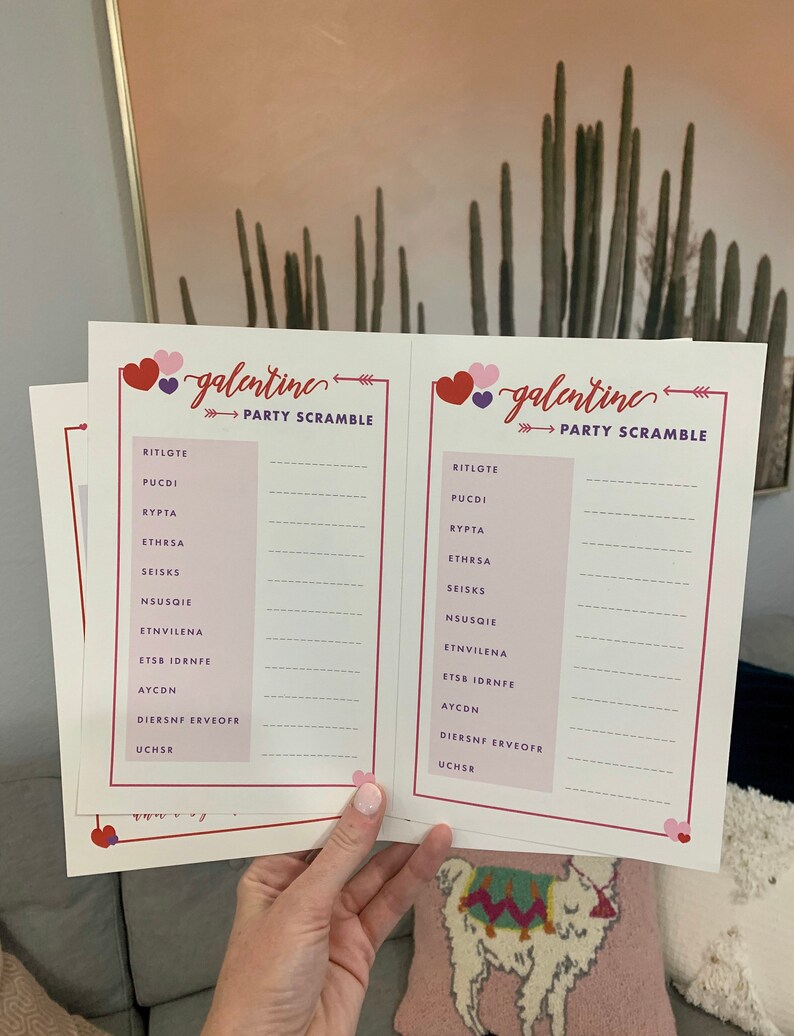 Valentine’s Day Games – MASH Game – Word Scramble – Galentine Party ...