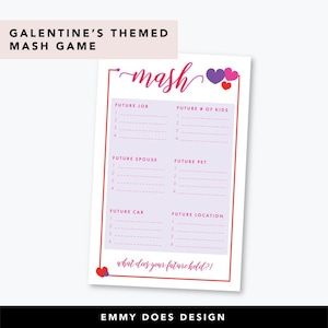 Valentine’s Day Games – MASH Game – Word Scramble – Galentine Party ...