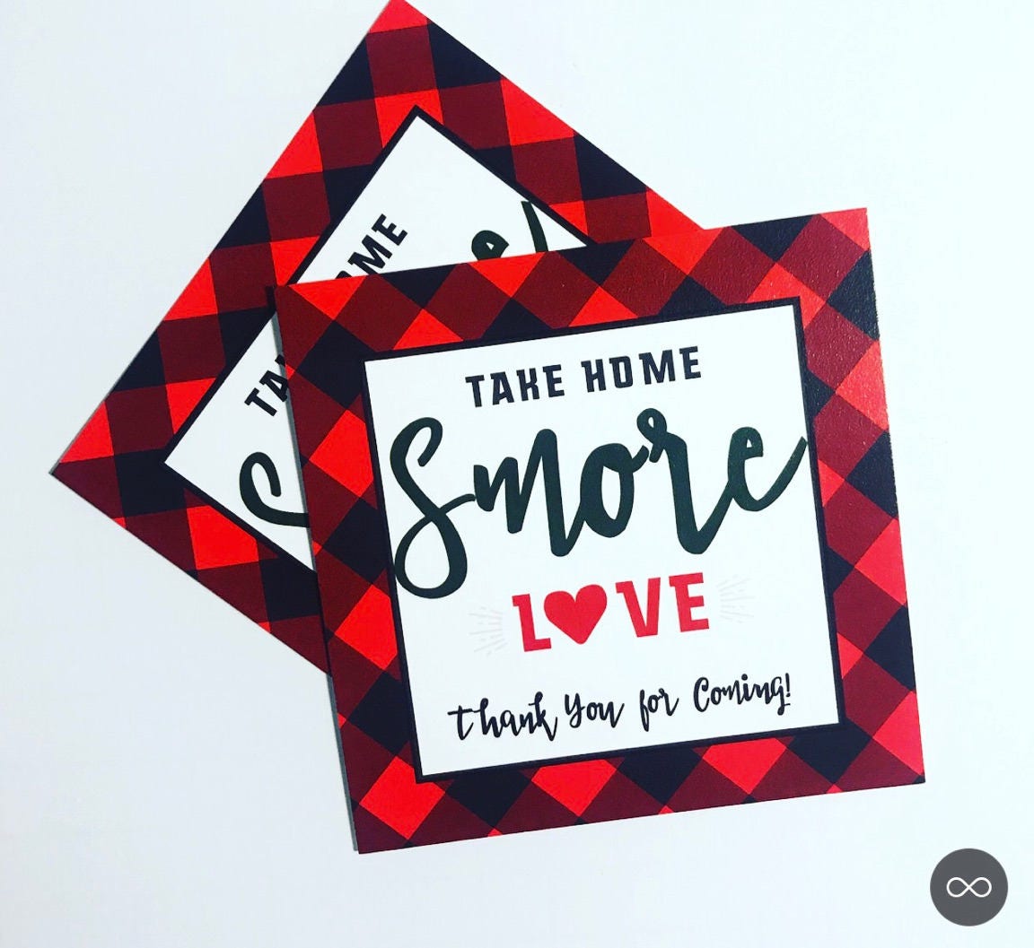 Valentine Party Favor Tag Smore Kit Take Home Smore Love V Day Instant ...