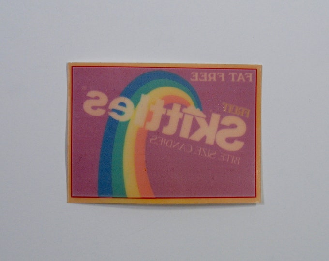Skittles Sticker, Static Cling Decal, 80s Candy Logo, Taste the Rainbow ...