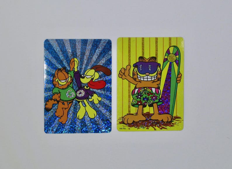 Garfield Prism Sticker Set, Vintage Cartoon Decals, Odie Dog, Surfer ...