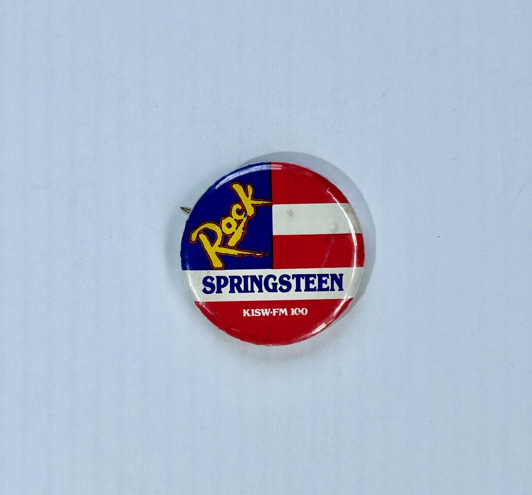 Bruce Springsteen Button, the Boss Pin, Musician Collectible, KISW Rock ...
