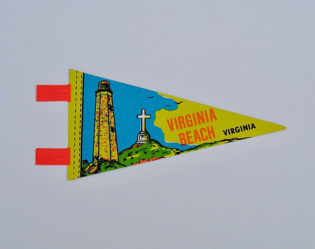 Virginia Beach Pennant Decal, Neon VA State Sticker, Day Glo, Camper ...