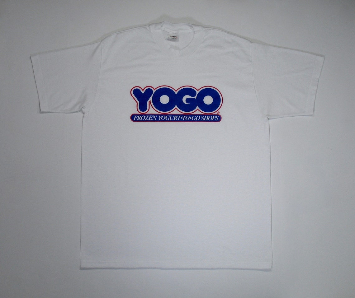 Vintage Yogo Frozen Yogurt T-shirt, Large White Tee, Single Stitch 80s ...