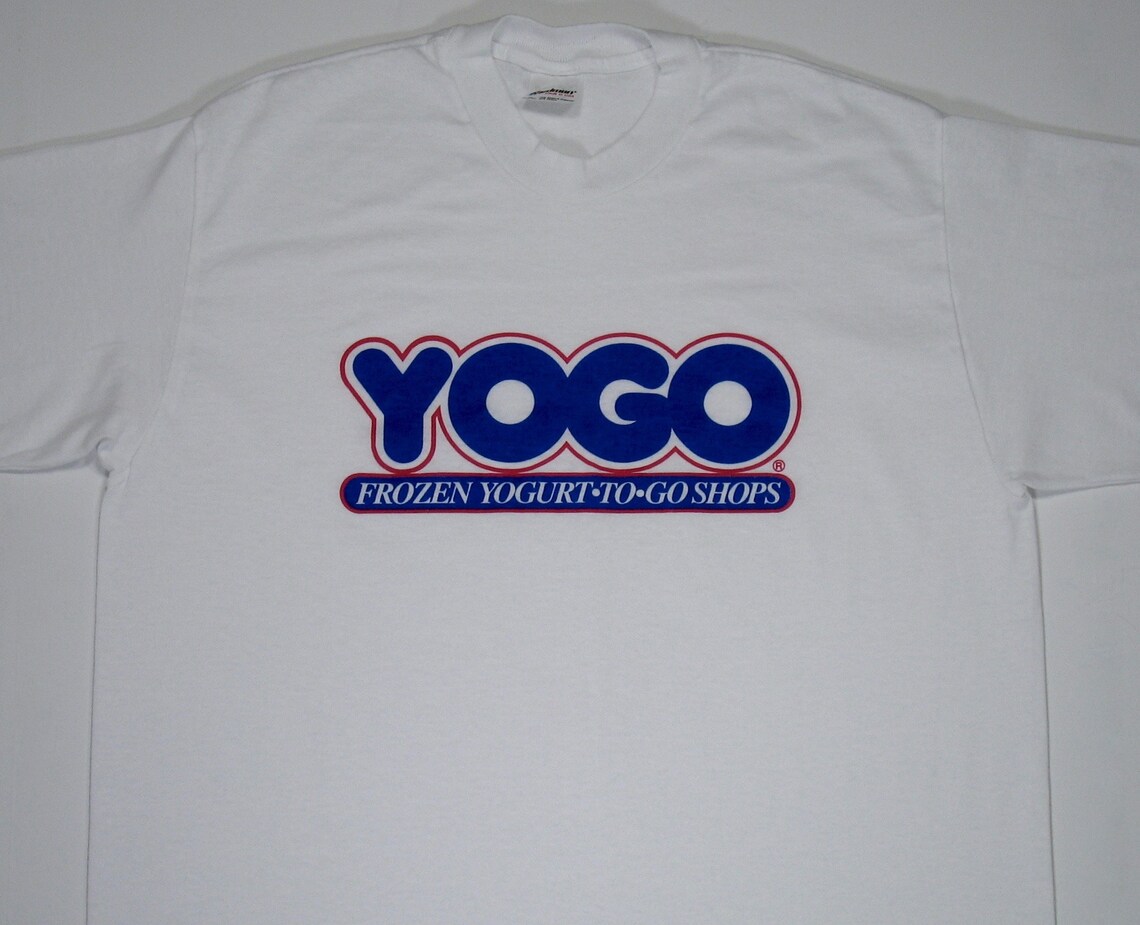 Vintage Yogo Frozen Yogurt T-shirt, Large White Tee, Single Stitch 80s ...
