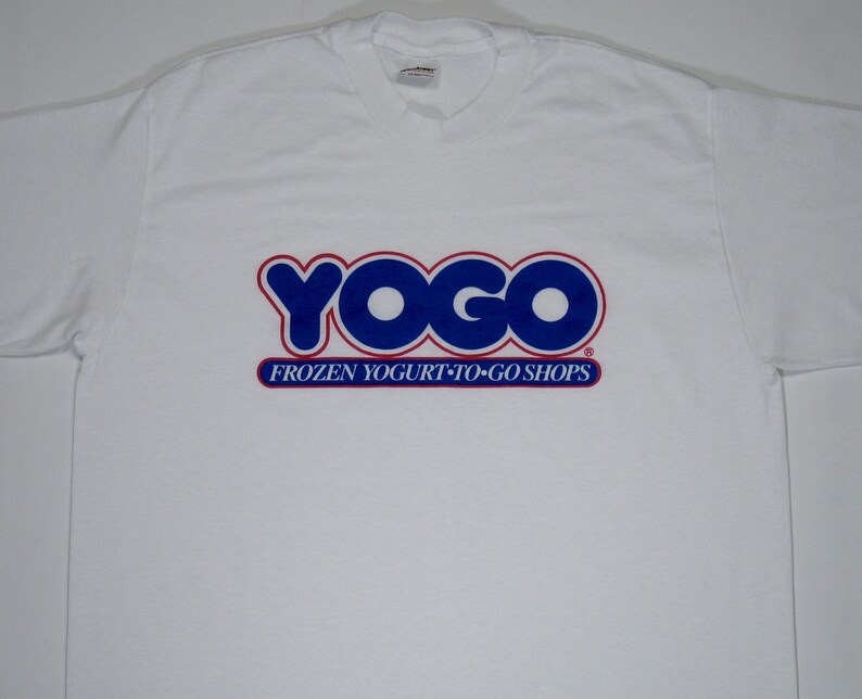 Vintage Yogo Frozen Yogurt T-shirt, Large White Tee, Single Stitch 80s ...