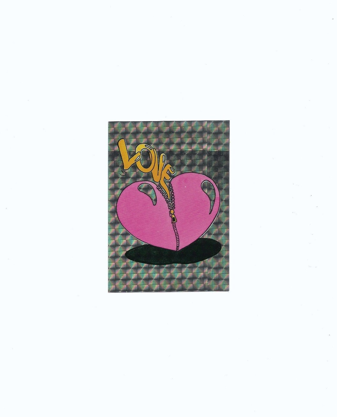 Vintage 80s Prism Heart Sticker, Zipped Open Love Decal - Etsy
