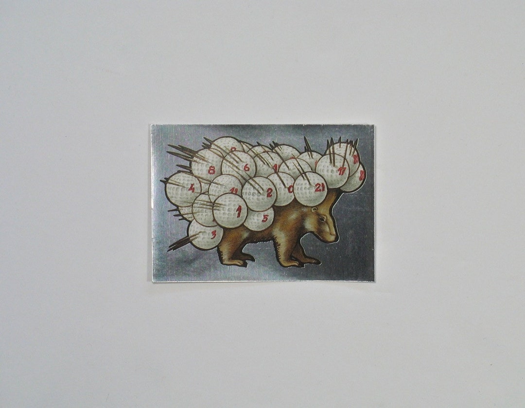 Porcupine Sticker, Golf Ball Decal, Funny Animal, Odd Bizarre Weird ...