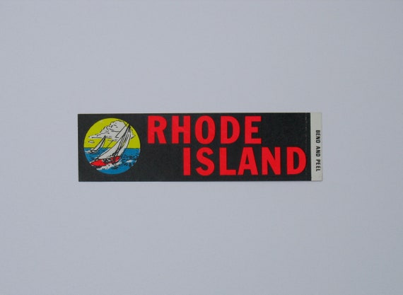 Rhode Island Decal Vintage RI Bumper Sticker Souvenir Neon - Etsy