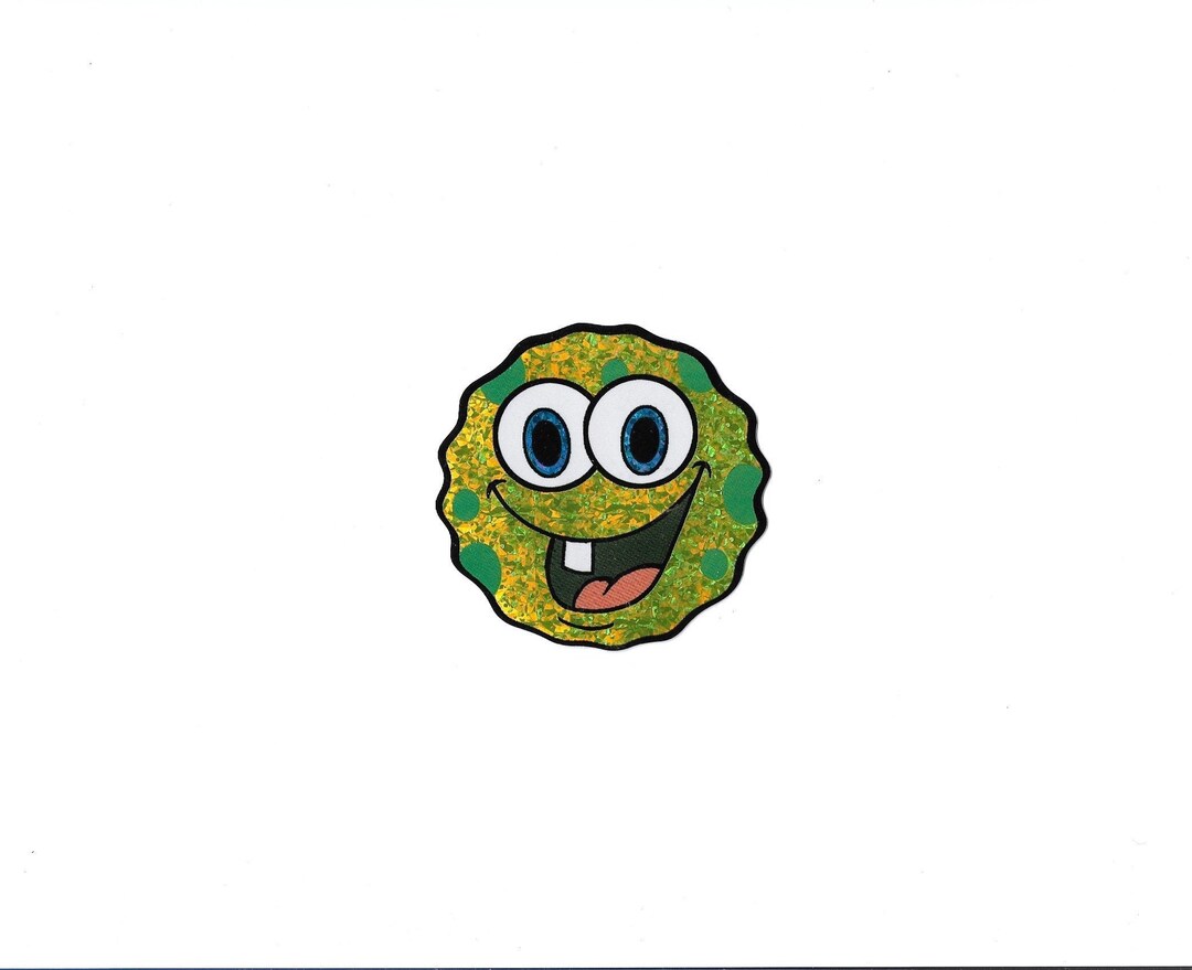 Goofy Smiley Face Sticker, Funny Glitter Decal, 90s Nerd Dork Humor ...