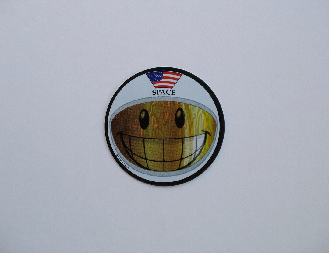 Astronaut Smiley Face Sticker Space Prism Vending Decal - Etsy