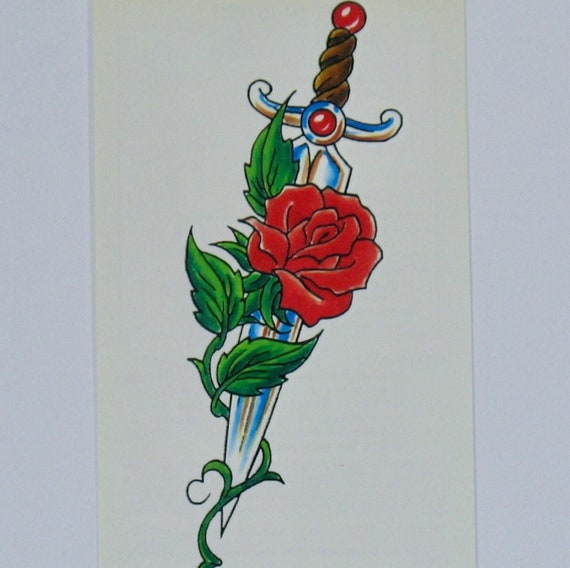 Dagger And Rose Tattoo