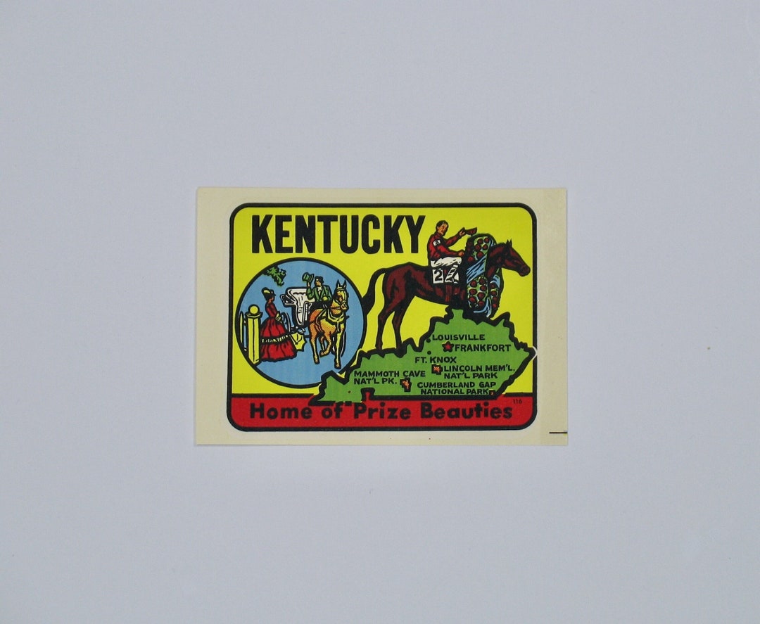 Kentucky Decal, Bluegrass State, KY Derby Horse, Water Slide Sticker ...
