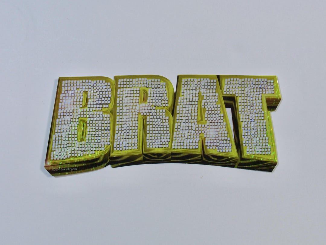 Brat Sticker, Gold Glitter Prism Decal, Reflective Foil, 90s 00s Y2K ...