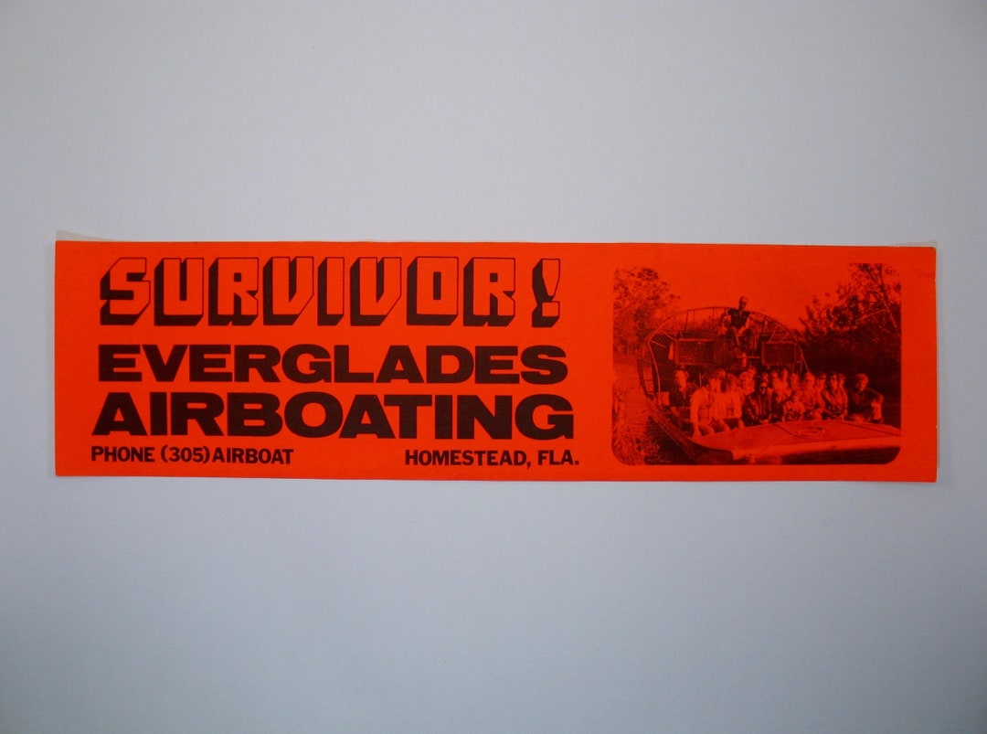 Everglades Bumper Sticker, Florida Decal, Neon Orange, Air-boating ...