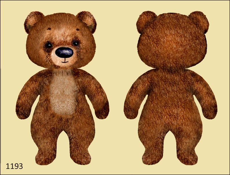 Cute Stuffed Teddy Sewing Kits Craft Pattern Craft Panel - Etsy