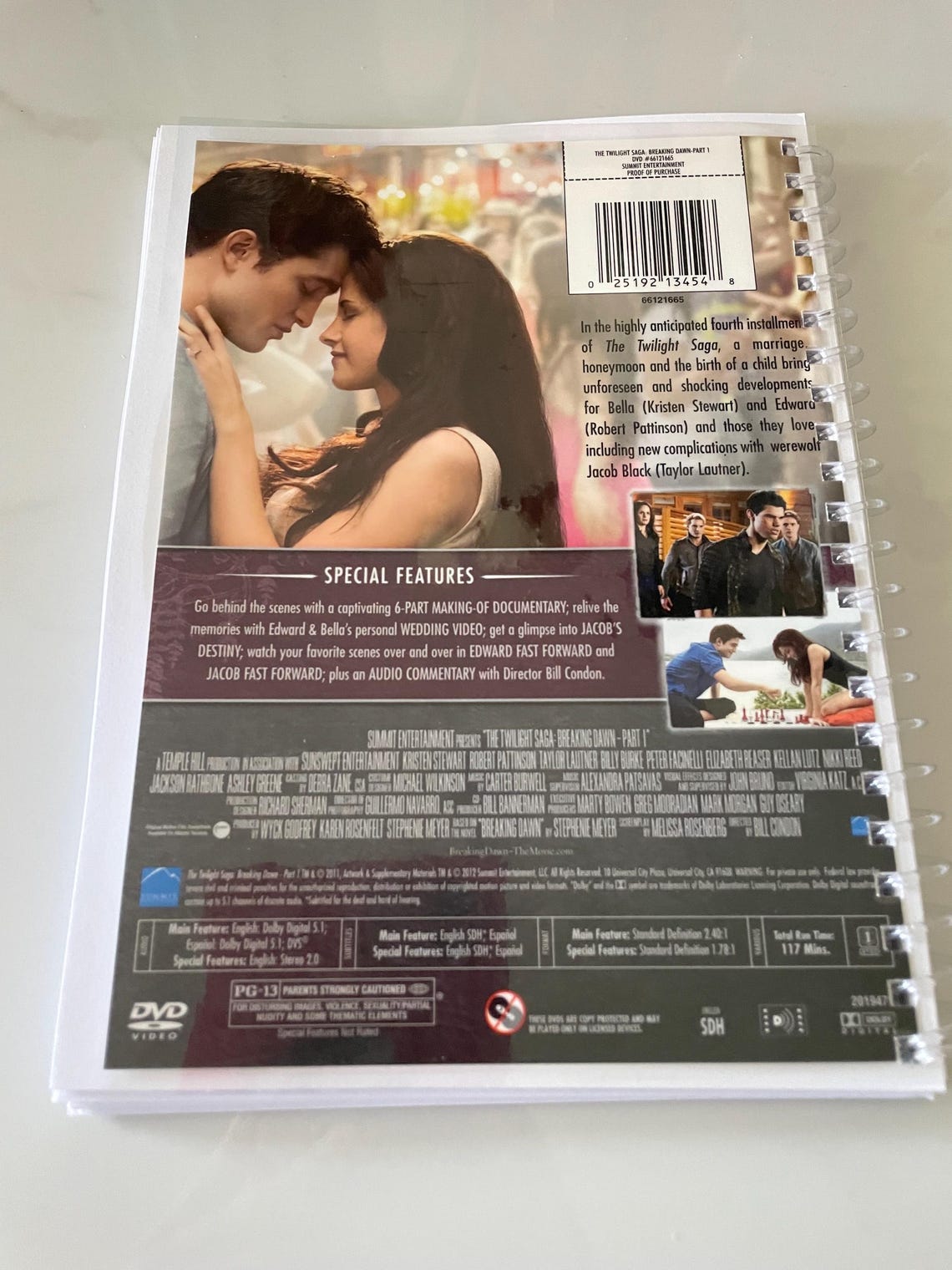 Twilight Breaking Dawn Part One Movie DVD Upcycled Spiral Bound ...